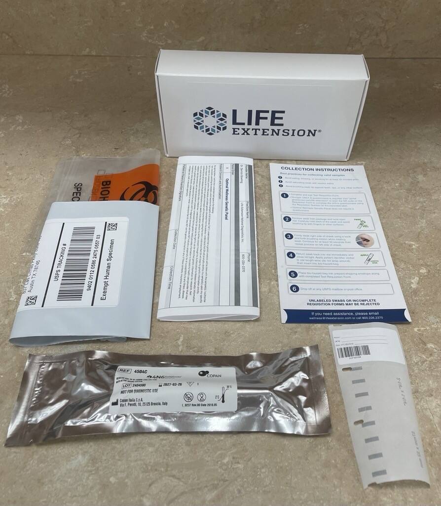 Optimal Wellness Genetic Insights Panel Cheek Swab - - Life Extension
