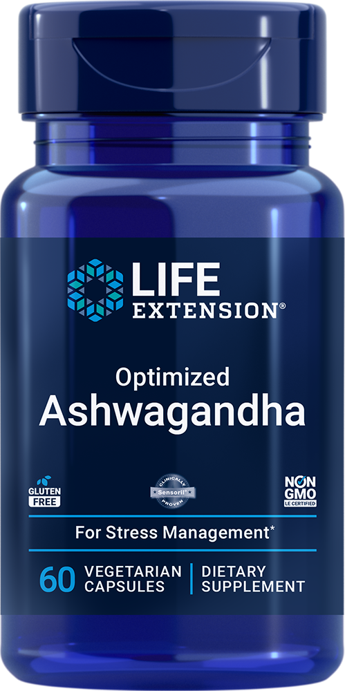 Optimized Ashwagandha Extract, 60 vegetarian capsules - Life Extension