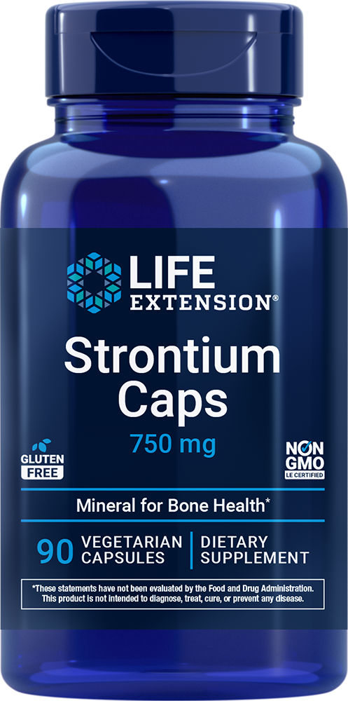 Strontium Caps, 750 mg, 90 vegetarian capsules - Life Extension