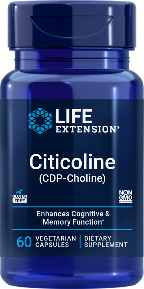 Citicoline (CDP-Choline), 60 vegetarian capsules - Life Extension