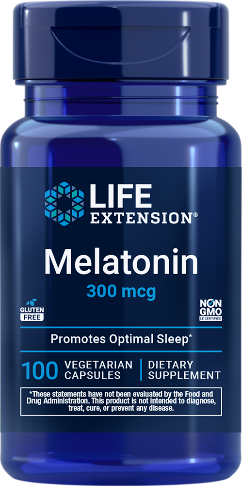 Melatonin 300 mcg, 100 vegetarian capsules - Life Extension
