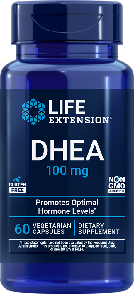 DHEA, 100 mg, 60 vegetarian capsules - Life Extension