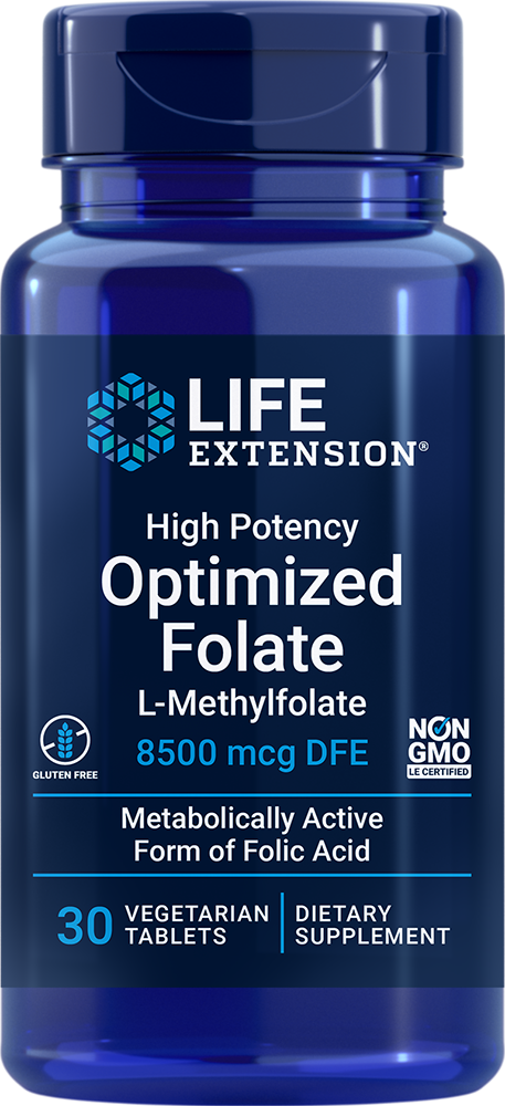 High Potency Optimized Folate, 8500 mcg, 30 vegetarian tablets - Life ...
