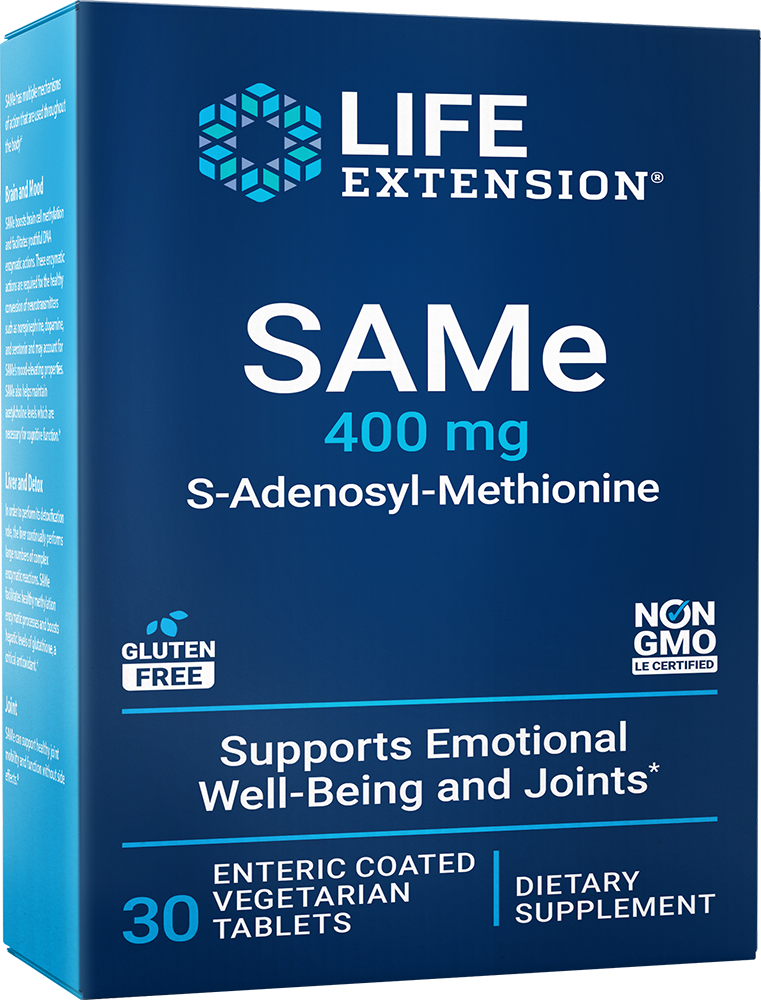 SAMe, 400 mg, 30 enteric coated vegetarian tablets - Life Extension