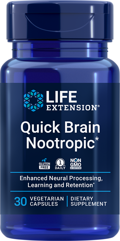 Quick Brain Nootropic, 30 vegetarian capsules - Life Extension