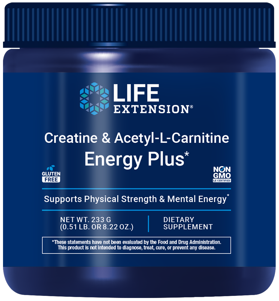 Creatine & Acetyl-L-Carnitine Energy Plus, 0.51 lb - Life Extension