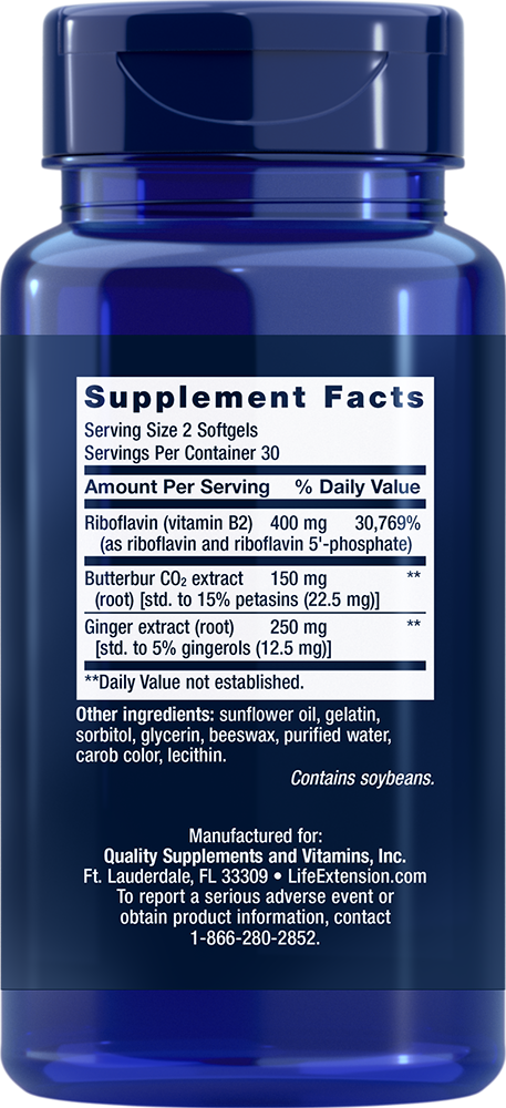Migra-Eeze For Head Comfort, 60 softgels - Life Extension
