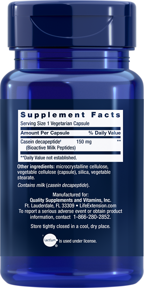 Bioactive Milk Peptides, 30 capsules - Life Extension