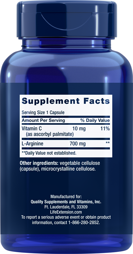 L-Arginine Caps, 700 mg, 200 vegetarian capsules - Life Extension