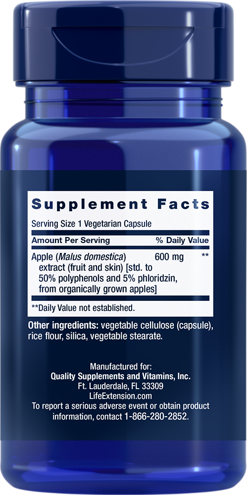 AppleWise, 600 mg, 30 vegetarian capsules - Life Extension