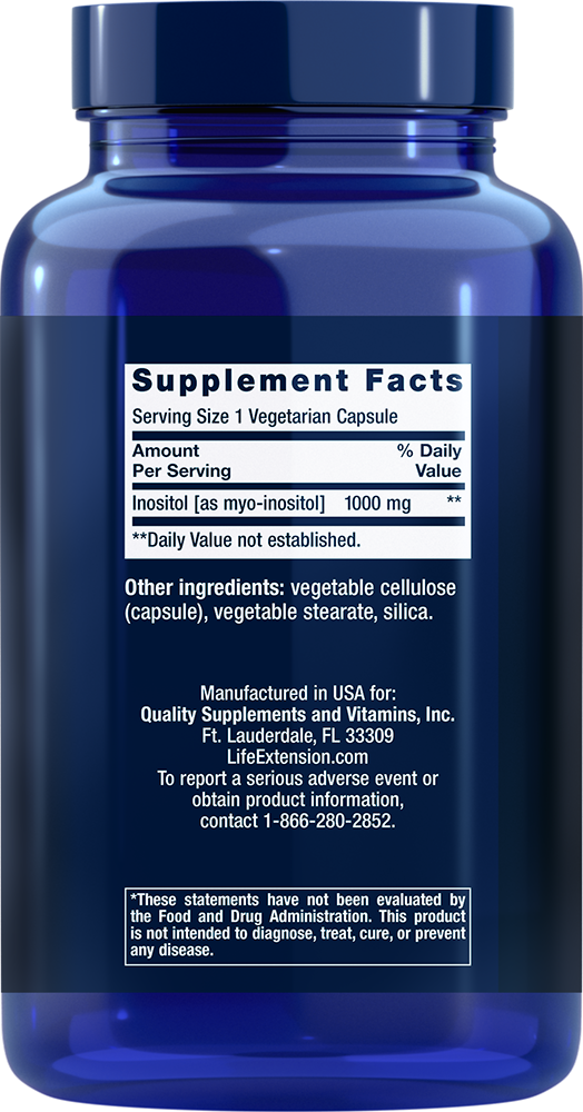 Inositol Caps, 1000 mg, 360 vegetarian capsules - Life Extension