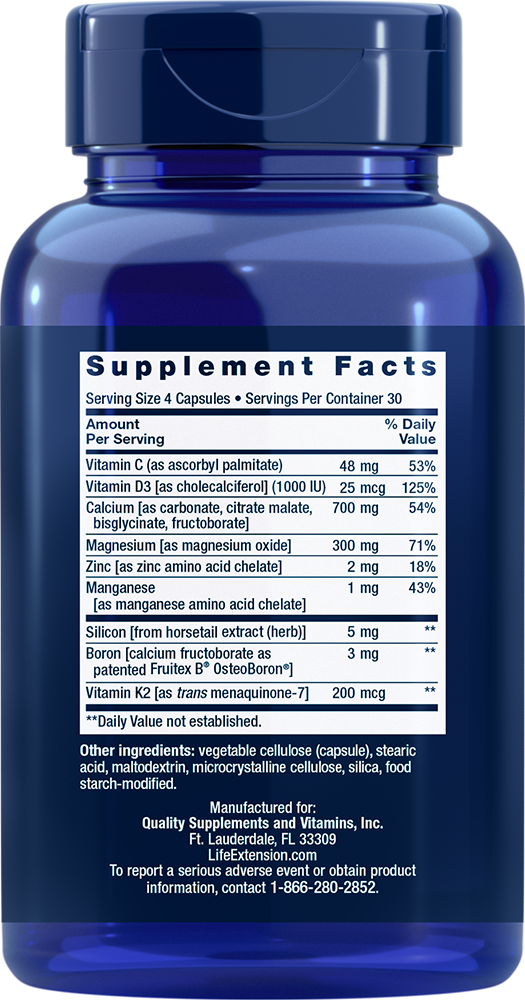 Bone Restore with Vitamin K2, 120 capsules - Life Extension