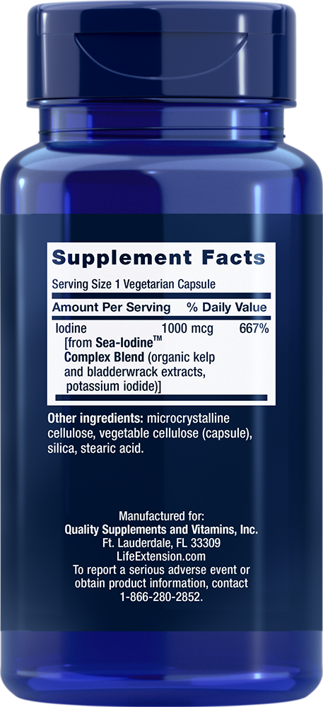 Sea Iodine, 1000 mcg, 60 vegetarian capsules - Life Extension