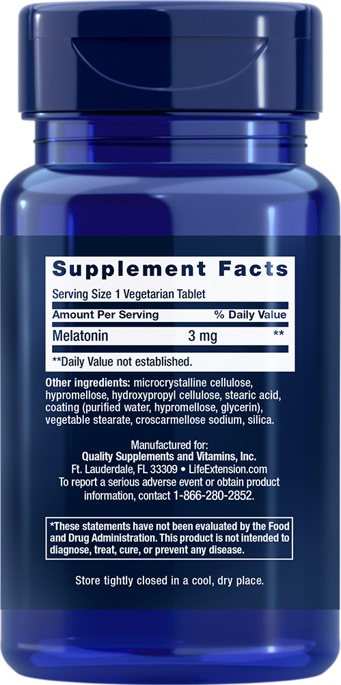 Melatonin 6 Hour Timed Release, 3 mg, 60 vegetarian tablets - Life ...