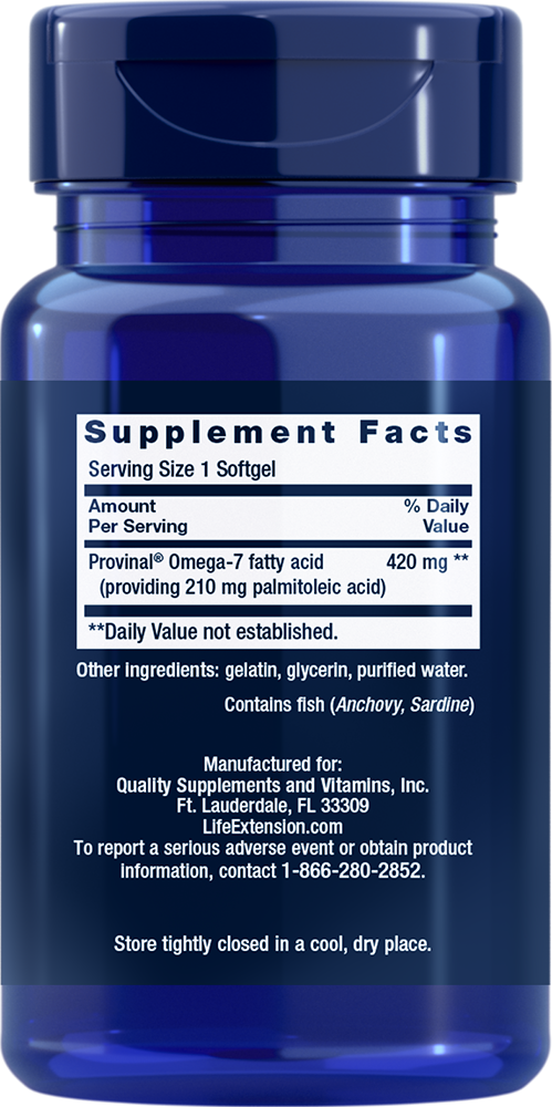 Provinal® Purified Omega-7, 30 softgels - Life Extension