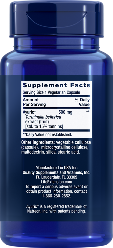 Uric Acid Control, 60 vegetarian capsules - Life Extension