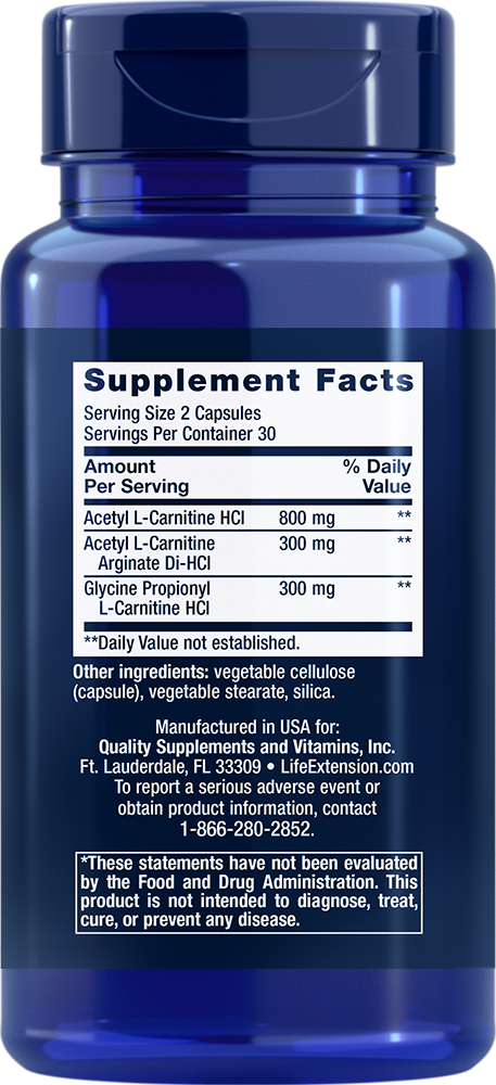 Optimized Carnitine, 60 capsules - Life Extension