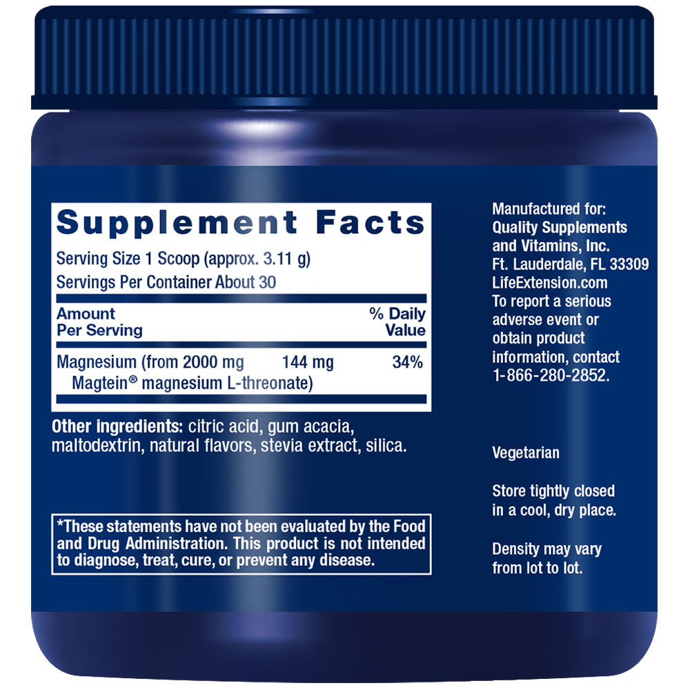 Neuro Mag. Magnesium L-Threonate Powder, 93.35 grams - Life Extension