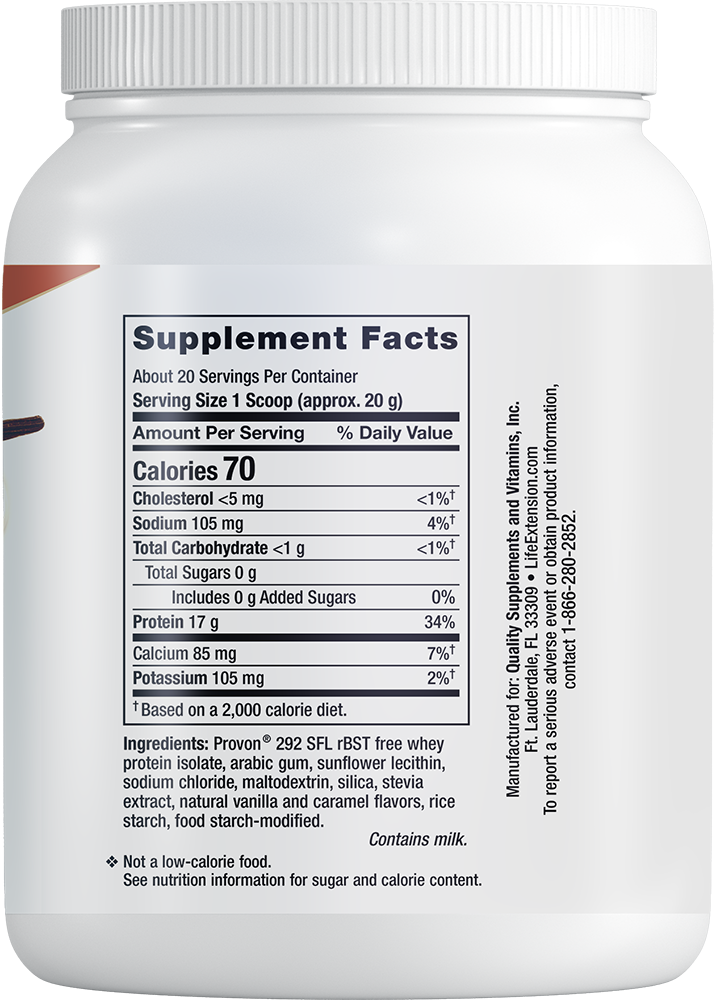 Wellness Code® Whey Protein Isolate (Vanilla), 403 grams - Life Extension