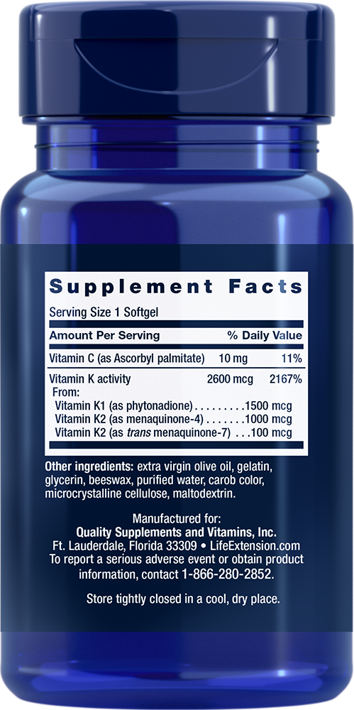 Super K Vitamin, 90 softgels - Life Extension