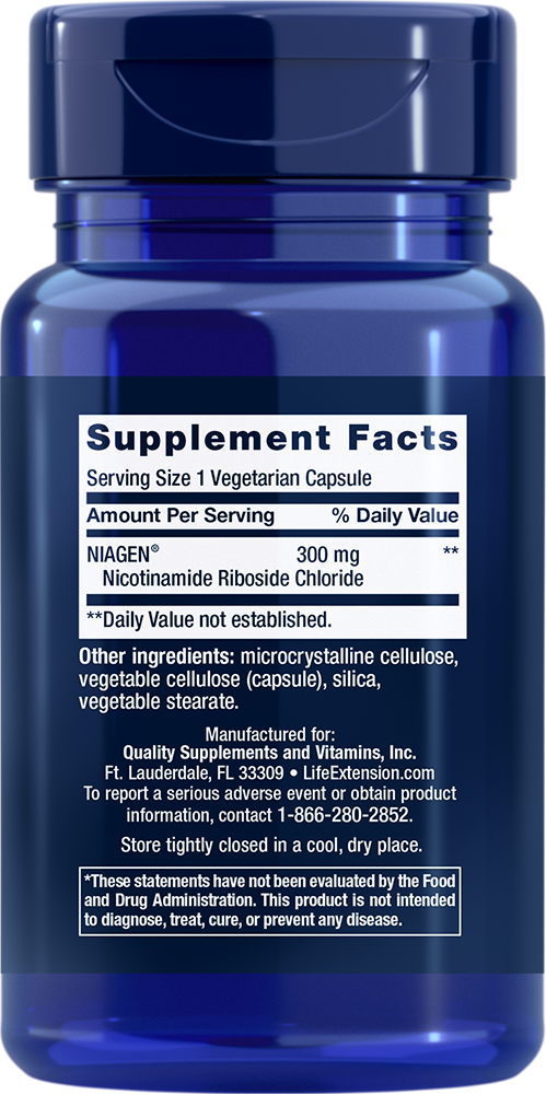 NAD+ Supplement: Cell Regenerator 300 mg, 30 vegetarian capsules - Life ...