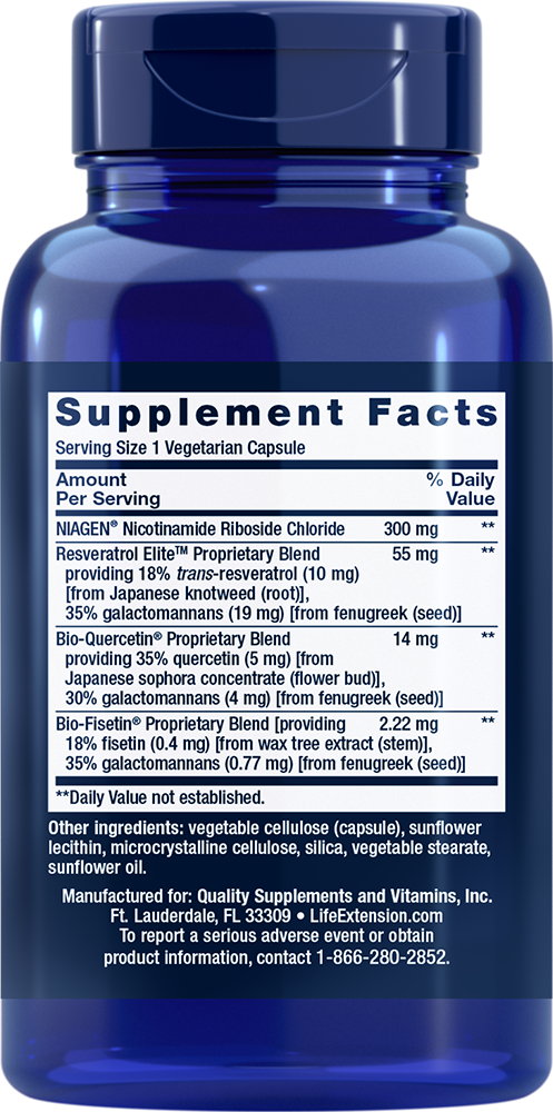 NAD+ Cell Regenerator™ and Resveratrol Elite™, 30 vegetarian capsules ...