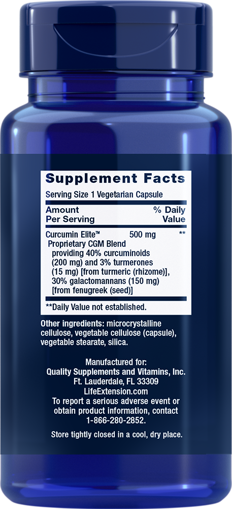 Curcumin Elite™ Turmeric Extract, 30 vegetarian capsules - Life Extension
