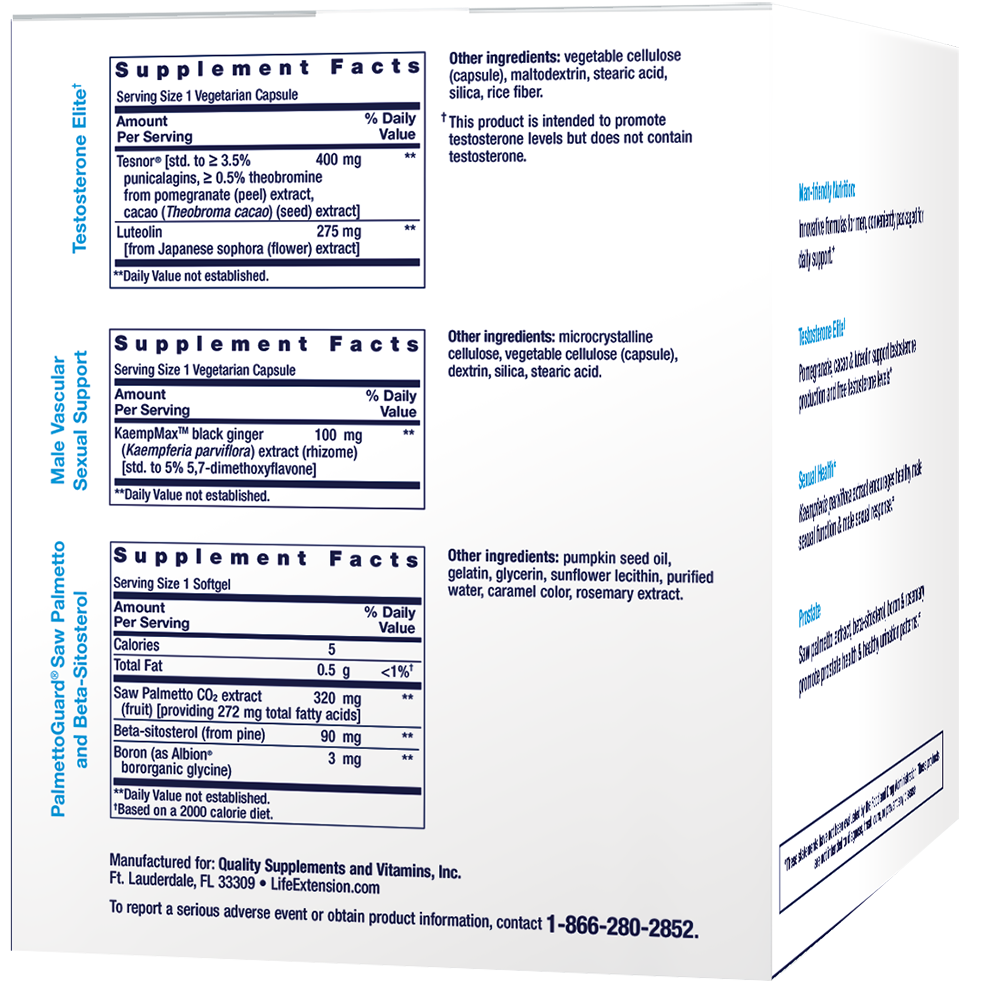 Men's Vitality Packs, 30 packets - Life Extension