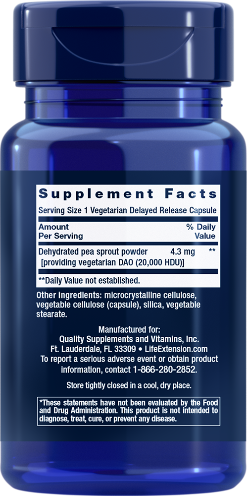 Food Sensitivity Relief. Diamine Oxidase (DAO), 60 vegetarian capsules ...